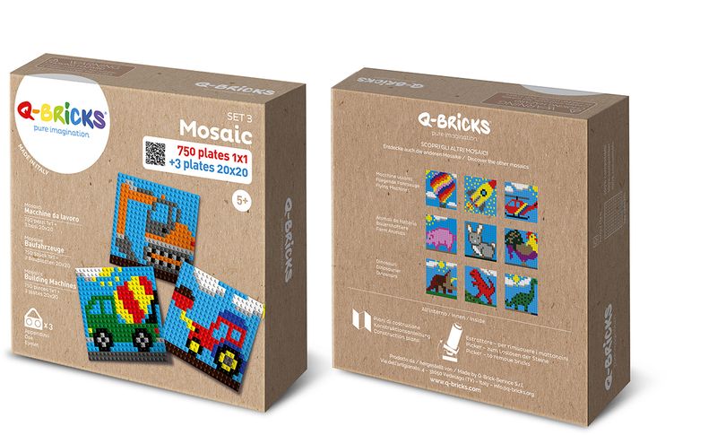 Cardboard box 1Pcs. Mosaic building machines | Q-BRICKS® | pure imagination