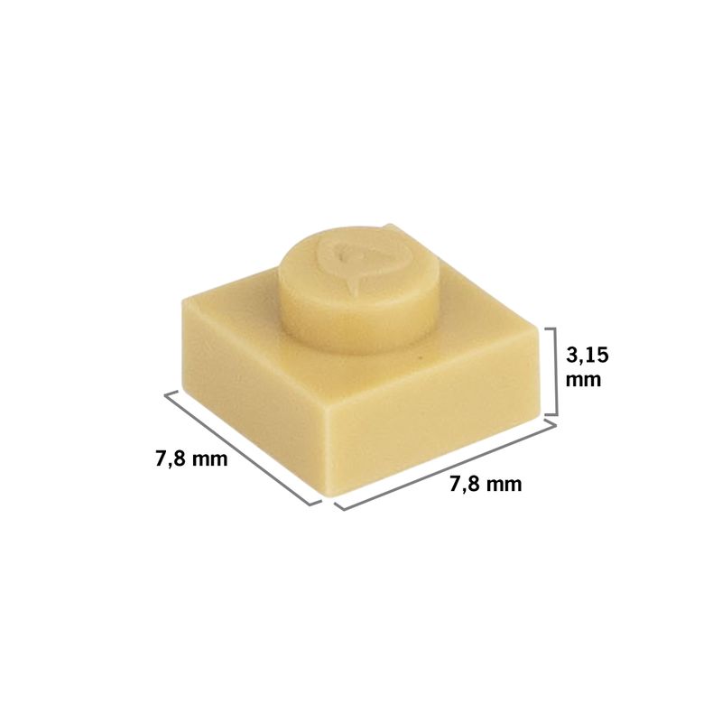 Loose plate 1X1 sand yellow 595 | Q-BRICKS® | pure imagination