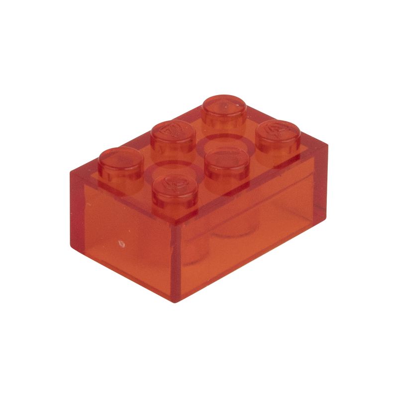 Loose brick 2X3 flame red transparent 224 | Q-BRICKS® | pure imagination