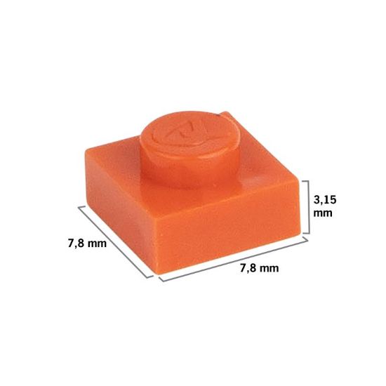 Loose plate 1X1 pure orange 501 | Q-BRICKS® | pure imagination