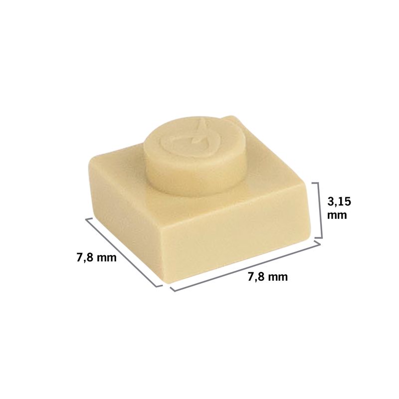 Loose plate 1X1 ivory 094 | Q-BRICKS® | pure imagination