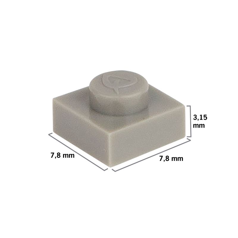 Loose plate 1X1 stone gray 280 | Q-BRICKS® | pure imagination