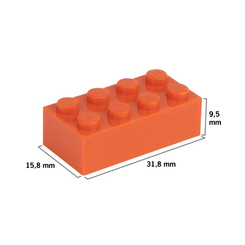 Loose brick 2X4 pure orange 501 | Q-BRICKS® | pure imagination