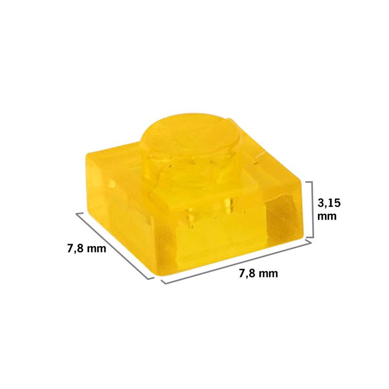 Loose plate 1X1 traffic yellow transparent 004 | Q-BRICKS® | pure ...