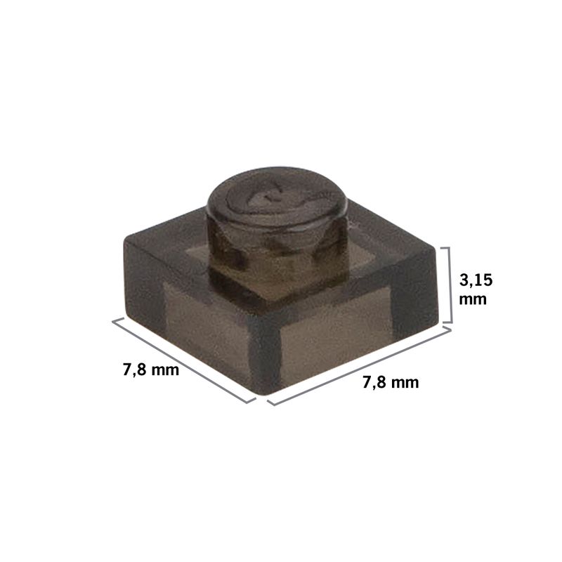 Loose plate 1X1 traffic black transparent 024 | Q-BRICKS® | pure ...