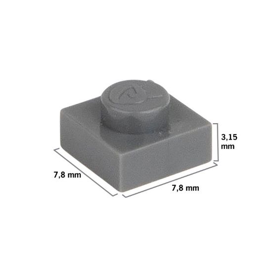 Loose plate 1X1 dusty gray 851 | Q-BRICKS® | pure imagination