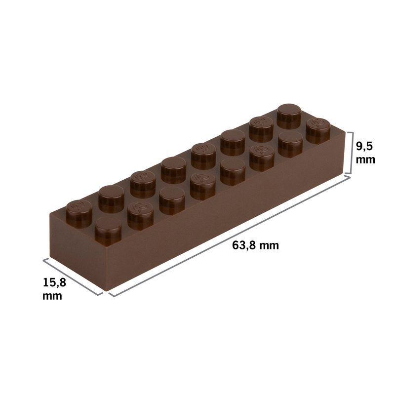 Loose brick 2X8 nut brown 071 | Q-BRICKS® | pure imagination